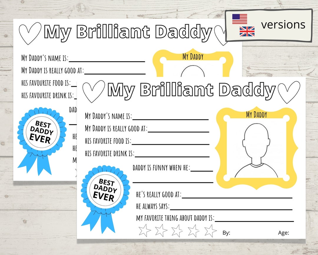 Father's Day Questionnaire: All About Daddy Printable (digital Download ...