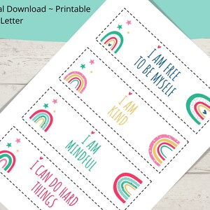 Kids Printable Bookmarks - Positive Affirmations, Motivational ...