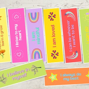 Kids Printable Bookmarks - Positive Affirmations, Motivational ...
