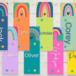 Kids Printable Bookmarks, Personalized Set of 4 - Name Bookmarks ...