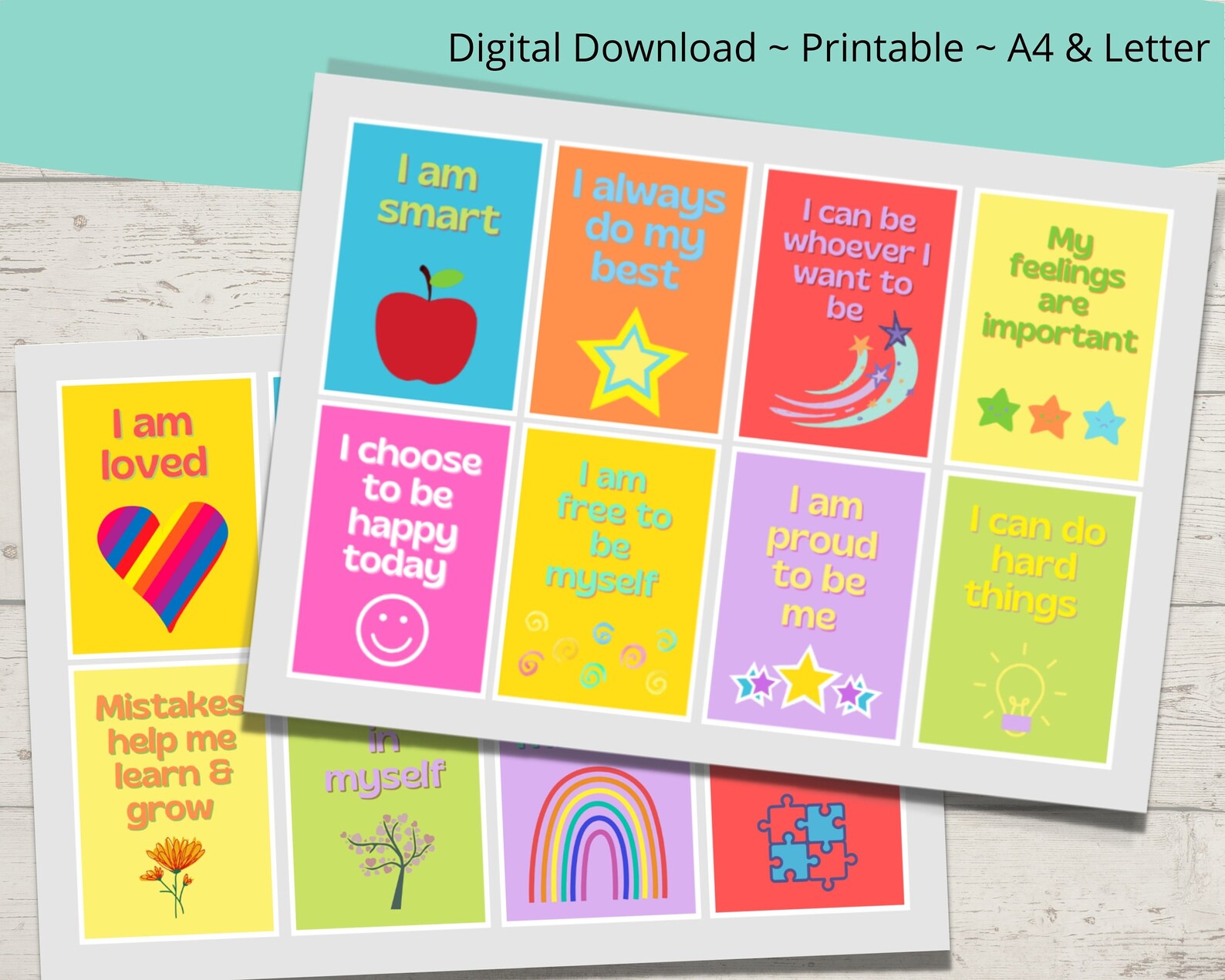 Kids Affirmation Cards Children's Positive Affirmations Encourage A ...