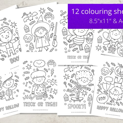 Halloween Activities for Kids 40 Printable Coloring Pages for - Etsy