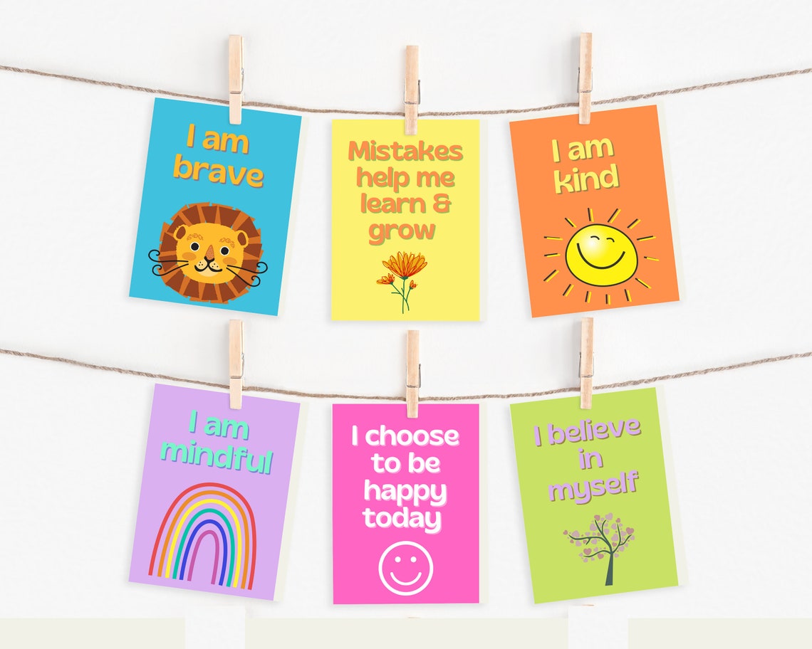 Kids Affirmation Cards Children's Positive Affirmations Encourage A ...