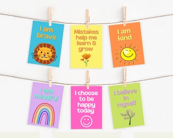 Kids Affirmation Cards - Rainbow Designs | Children's Positive ...