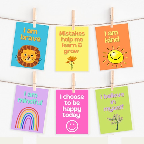 Positive Affirmation Cards for Kids Printable Encouragement - Etsy