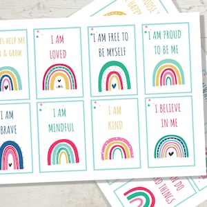 Kids Affirmation Cards - Rainbow Designs | Children's Positive ...