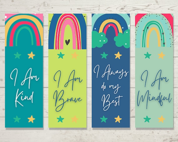 Kids Printable Bookmarks Children's Positive - Etsy