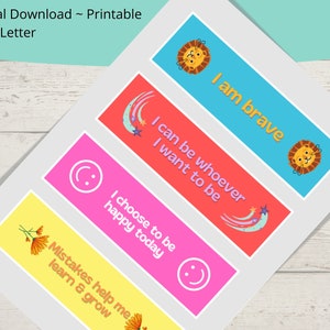 Kids Printable Bookmarks - Positive Affirmations, Motivational ...