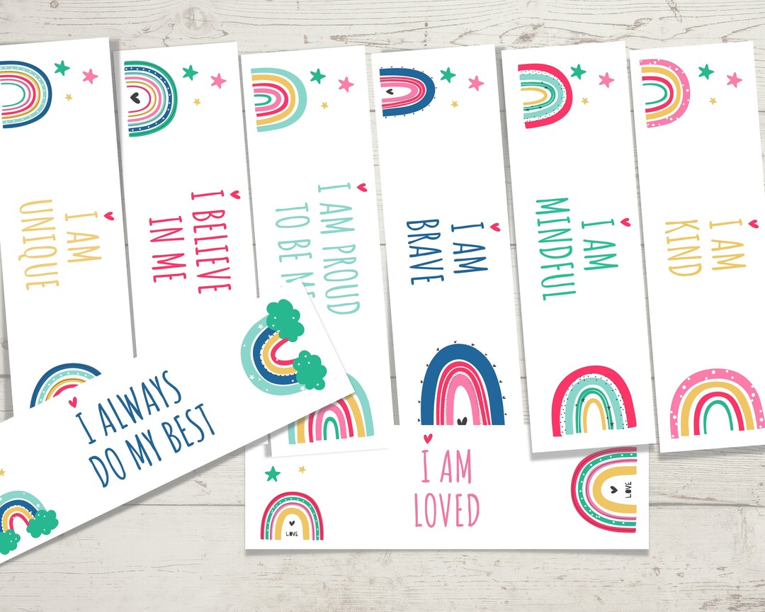 Kids Printable Bookmarks - Positive Affirmations, Motivational ...
