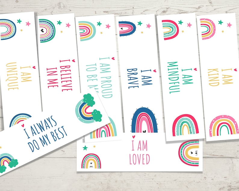 Kids Printable Bookmarks - Positive Affirmations, Motivational ...