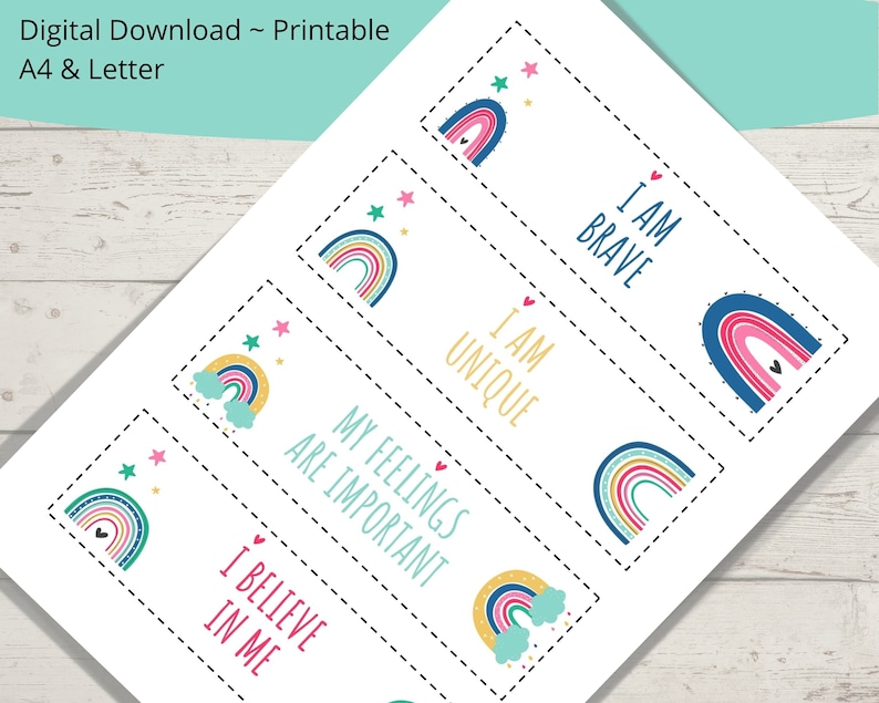 Kids Printable Bookmarks - Positive Affirmations, Motivational ...