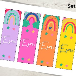Kids Printable Bookmarks, Personalized Set of 4 - Name Bookmarks ...