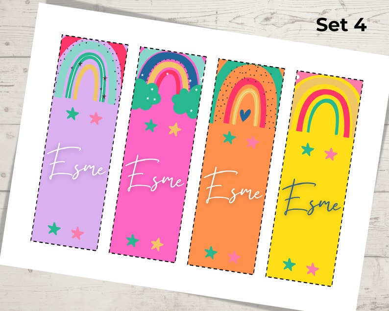Personalized Kids Bookmarks: Rainbow Name Set (digital Download) - Etsy