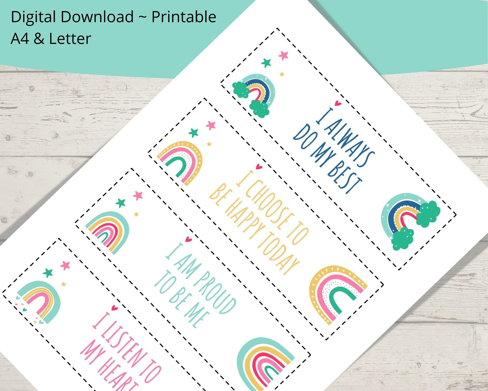 Kids Printable Bookmarks - Positive Affirmations, Motivational ...
