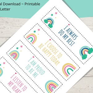 Kids Printable Bookmarks - Positive Affirmations, Motivational ...