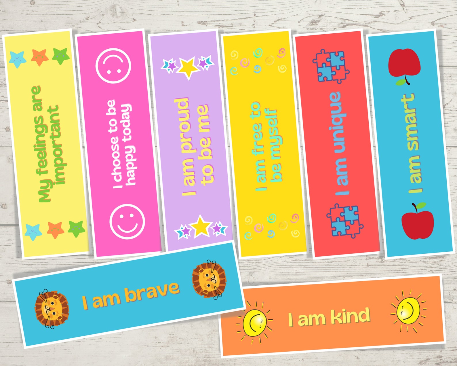 Kids Printable Bookmarks Positive Affirmations, Motivational Bookmarks ...