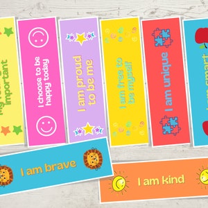 Kids Printable Bookmarks - Positive Affirmations, Motivational ...