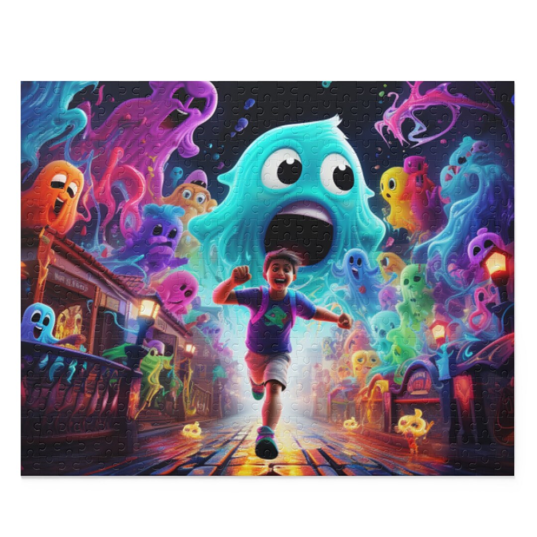 Whimsical Ghost Chase Puzzle: Halloween Family Fun (500 Pieces) - Etsy