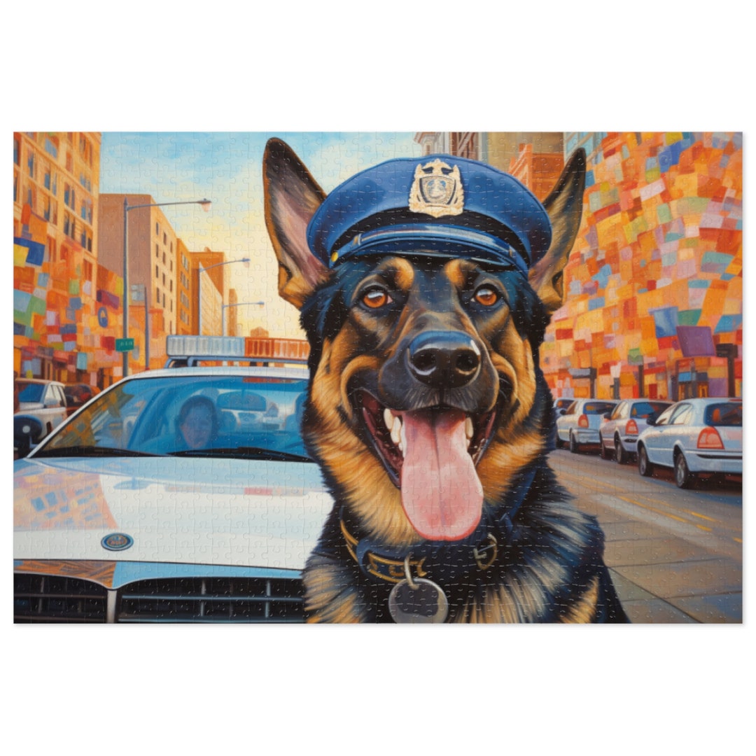 German Shepard Police Cop Dog Jigsaw Puzzle 1000-piece Family Game ...