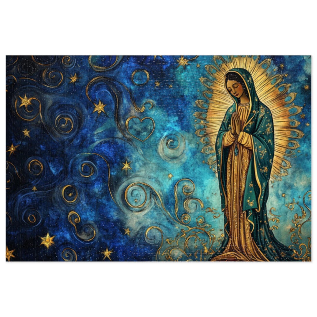 Virgin Guadalupe Mother Mary Puzzle 1,000 Pcs, Nativity, Holiday Tin ...