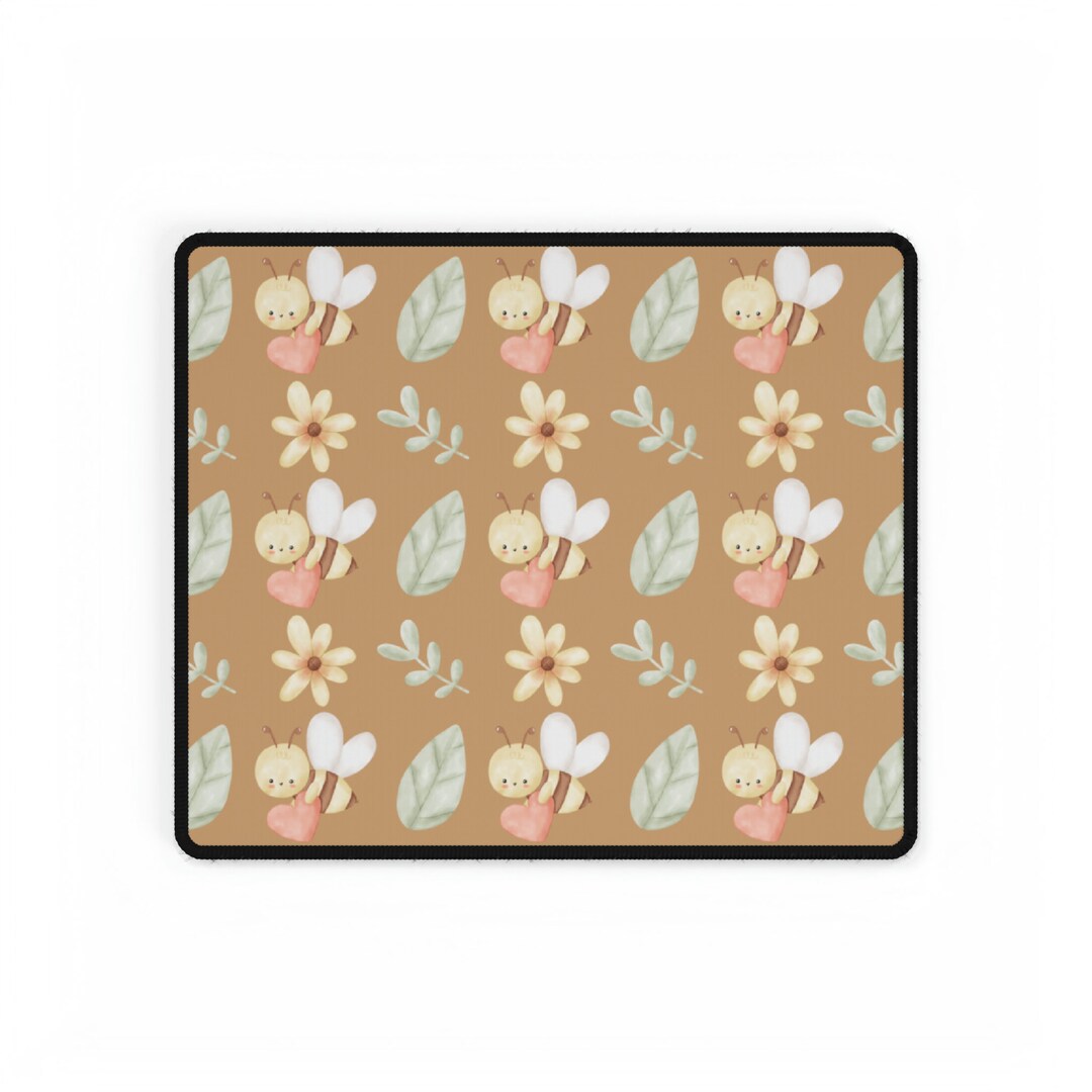 Boho Bumble Bee Whimsical Pattern Desk Mats Retro Pattern Desk Design ...