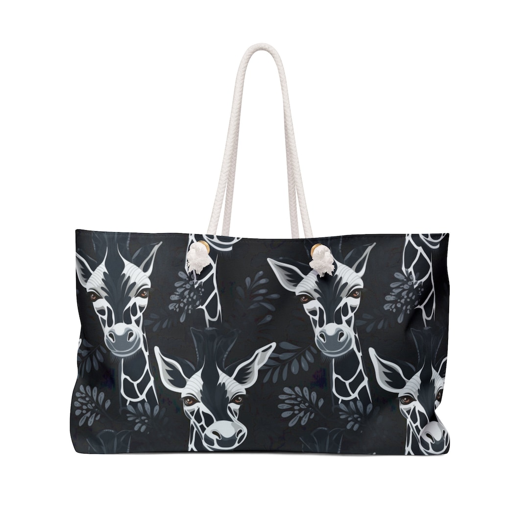 Giraffe Black and White Weekender Bag Overnight Carry All Bag Giant ...