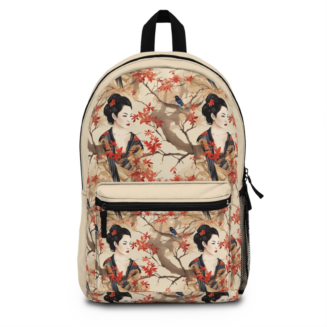 Japanese Girl Art Zen Style Backpack School Travel Hiking Laptop ...