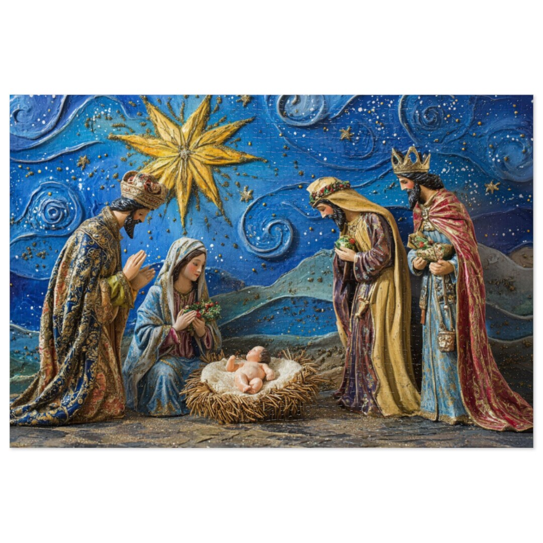 Mother Mary Baby Jesus and 3 Wisemen Puzzle 1,000 Pcs, Nativity ...