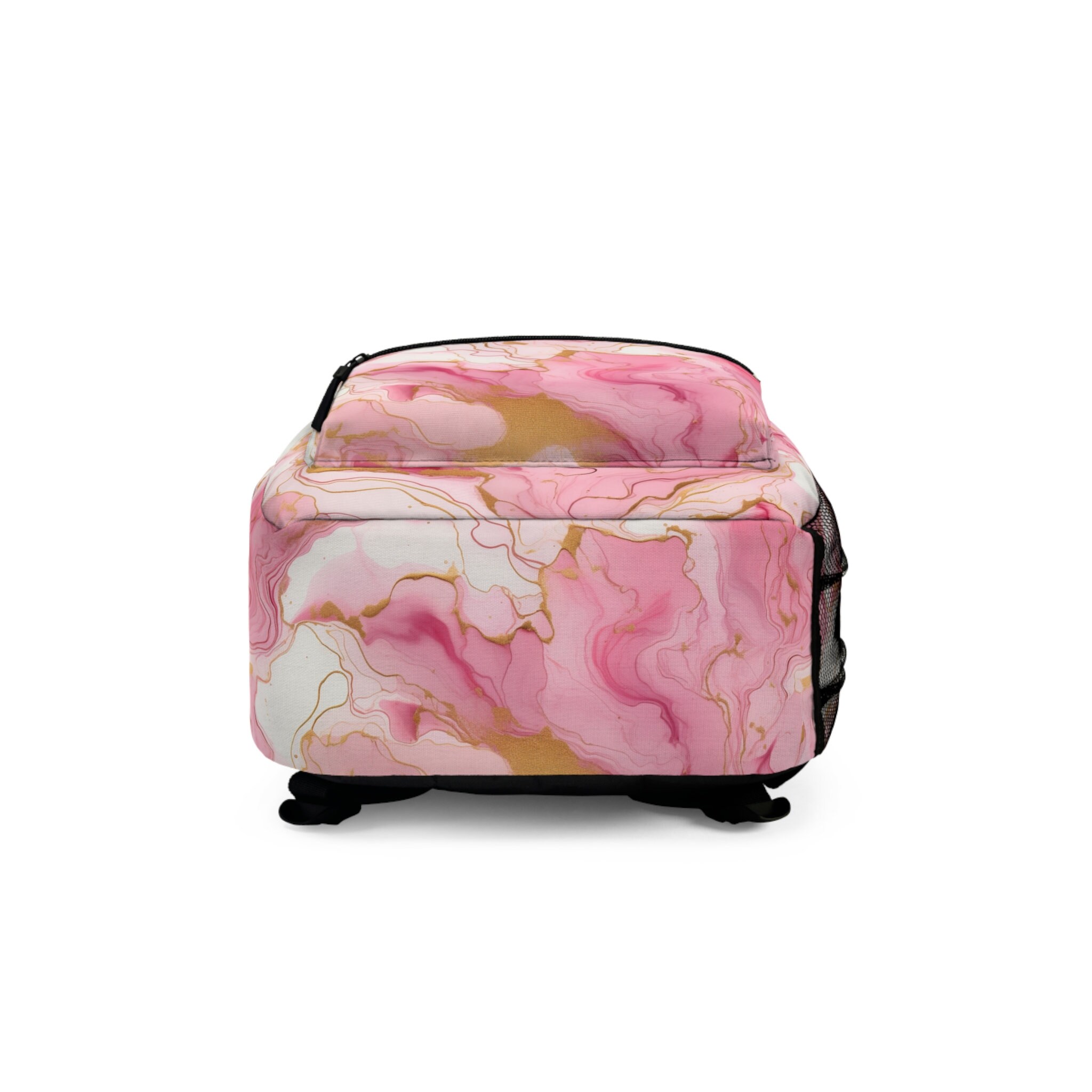 Pink and Gold Marble Modern Design Backpack School Travel Hiking Laptop ...