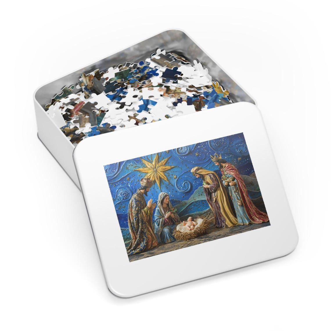 Mother Mary Baby Jesus and 3 Wisemen Puzzle 1,000 Pcs, Nativity ...