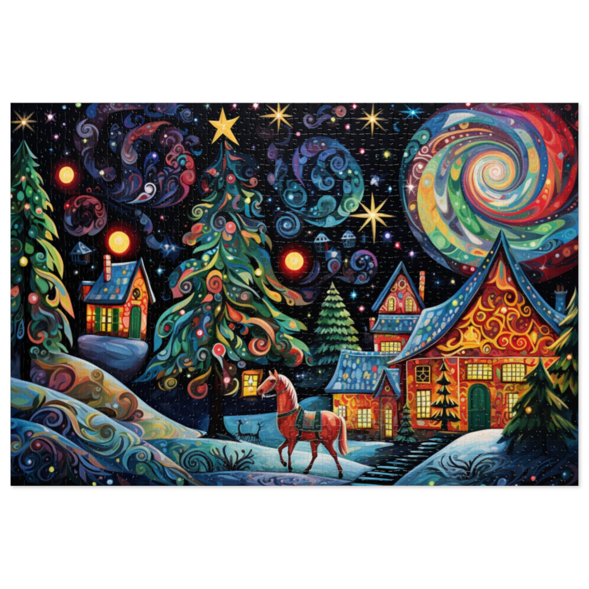 Abstract Majestic Night Puzzle: Family Fun Jigsaw - Etsy