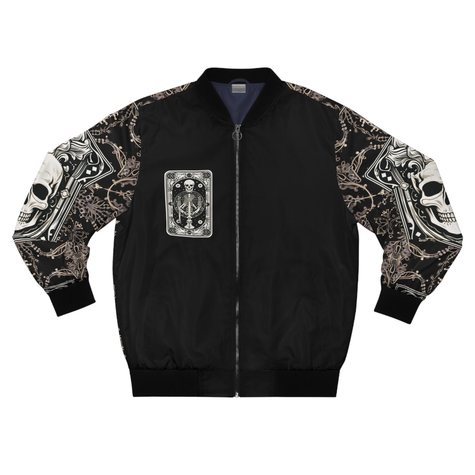 Men's Death Tarot Bomber Jacket, Gothic Biker Rider Style - Etsy