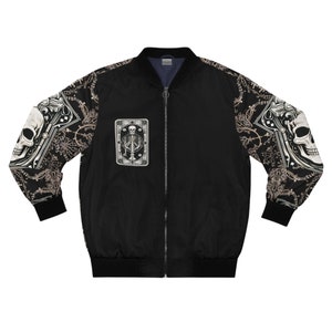 Men's Death Tarot Bomber Jacket, Gothic Biker Rider Style - Etsy
