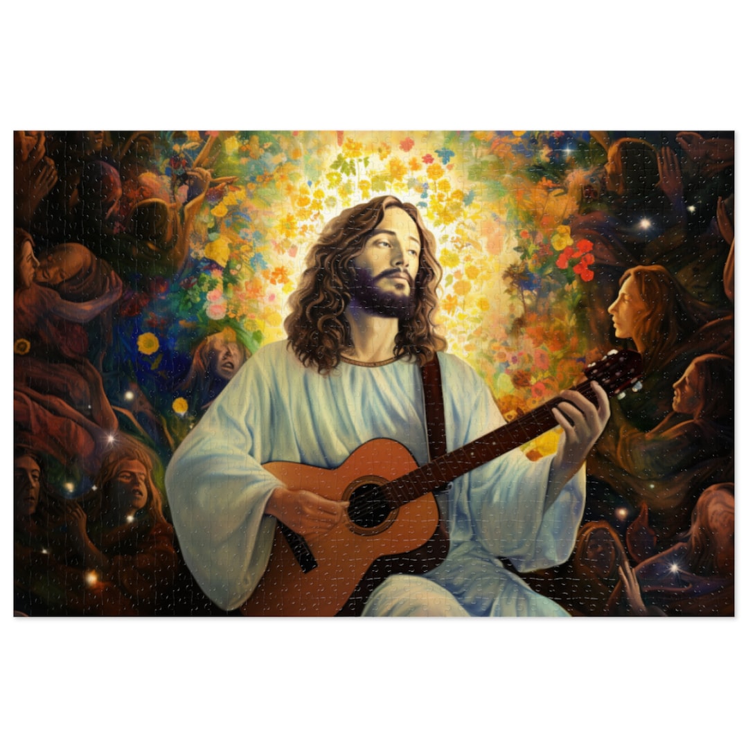Jesus Guitar Music of Love to All Jigsaw Puzzle (1000-piece) Family ...