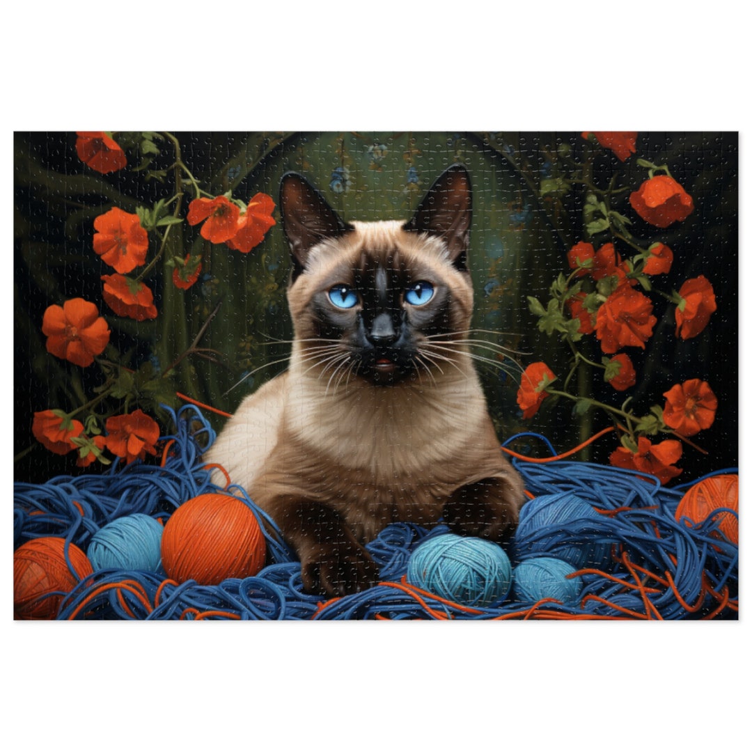Siamese Cat Jigsaw Puzzle 1000-piece Family Game Night Adult Puzzle ...