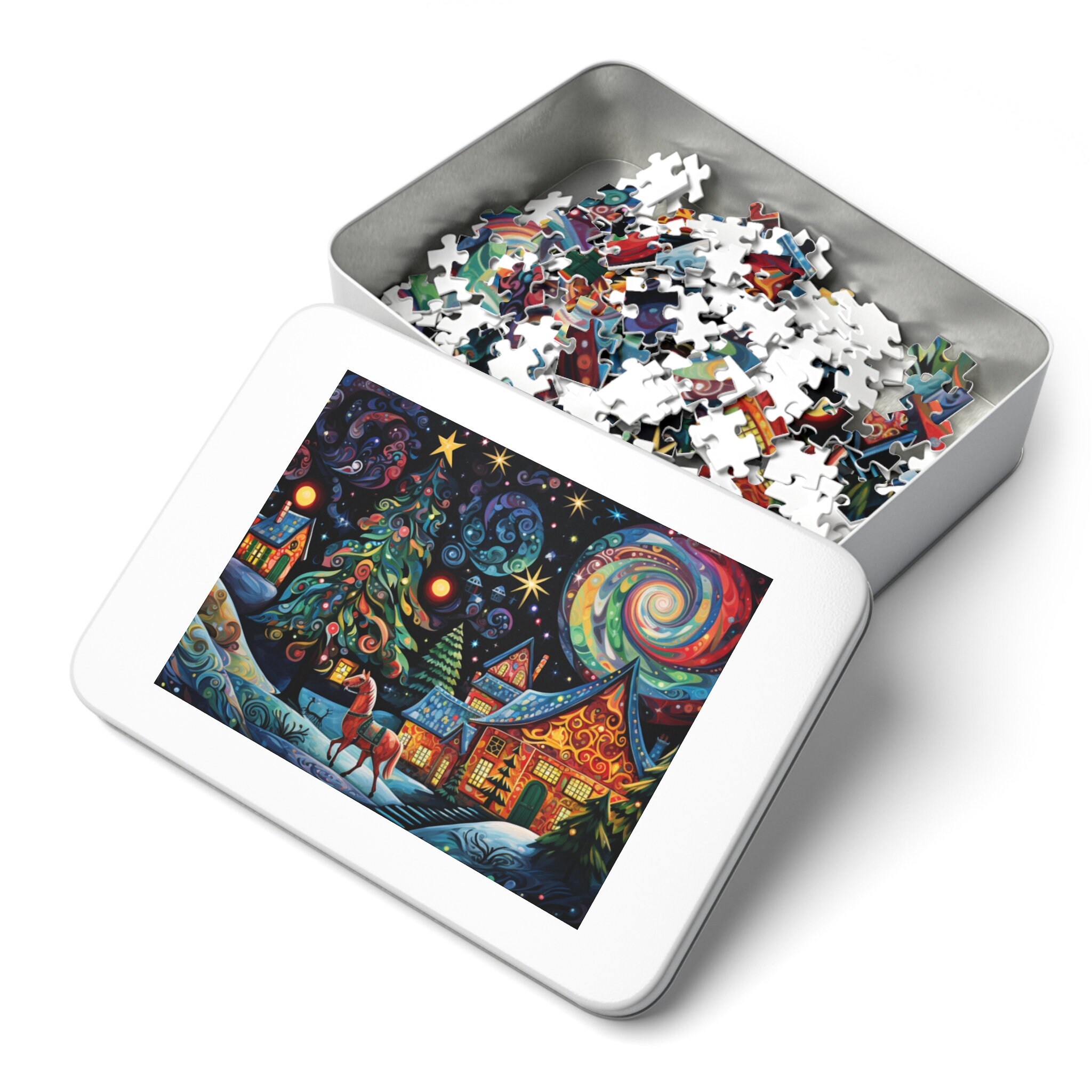 Abstract Majestic Night Puzzle: Family Fun Jigsaw - Etsy