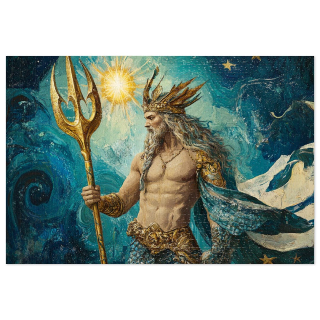 Poseidon Jigsaw Puzzle, Mythical Majesty 1000-piece, Greek Mythology ...