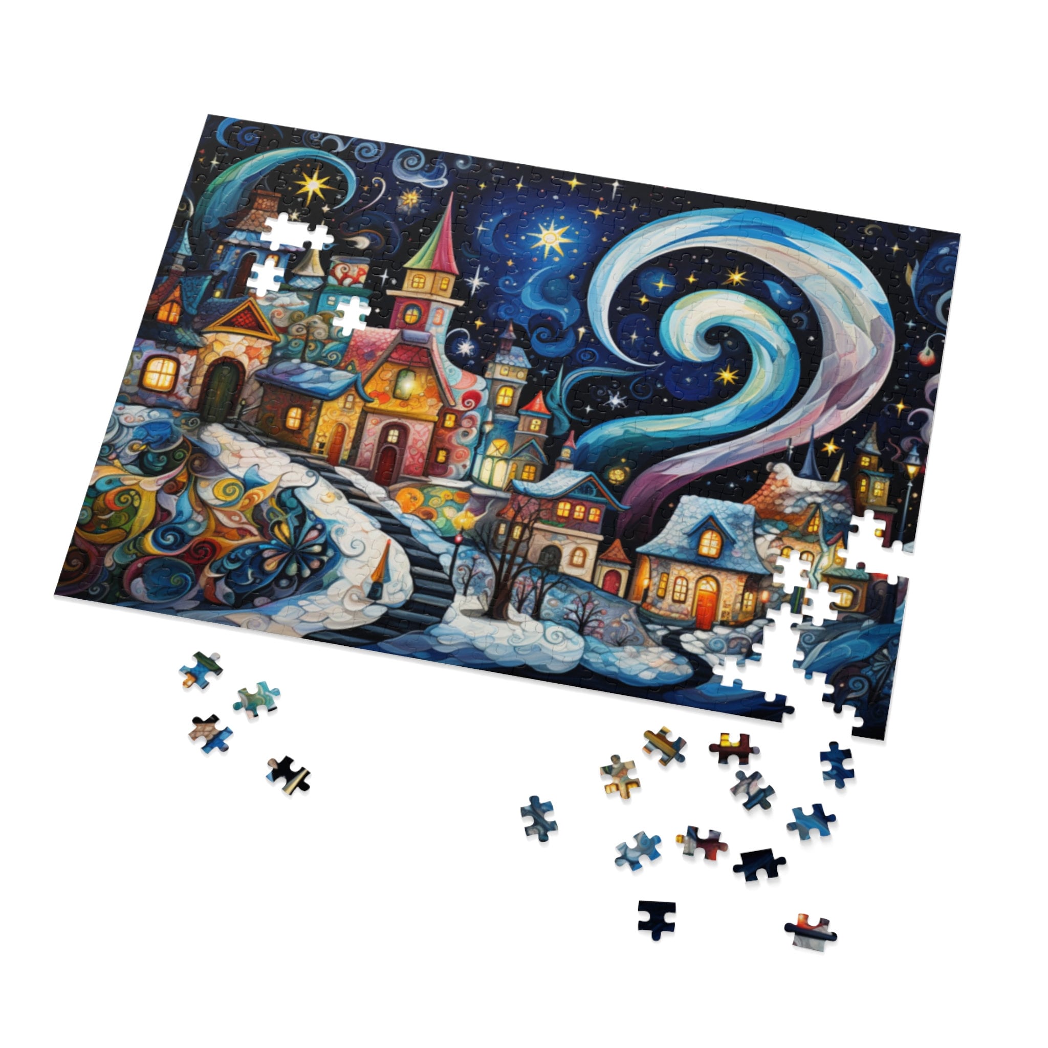 Abstract Majestic Night Puzzle: Family Fun Jigsaw - Etsy