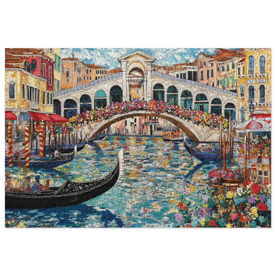 Venice Rialto Bridge Jigsaw Puzzle: Romantic Italian Canals (1000 Piece ...