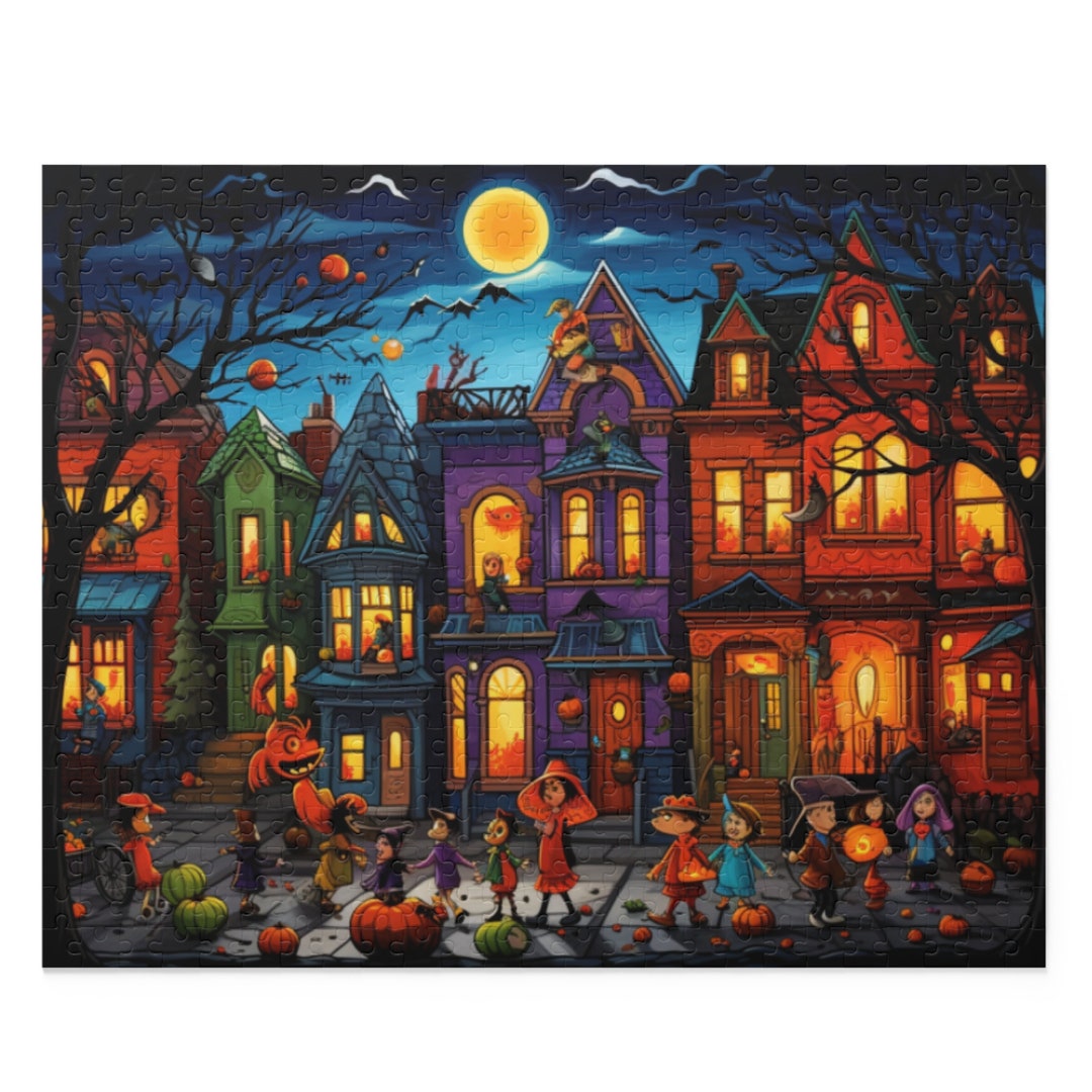 Halloween Jigsaw Puzzle Family Game Night Concentration Game Halloween ...