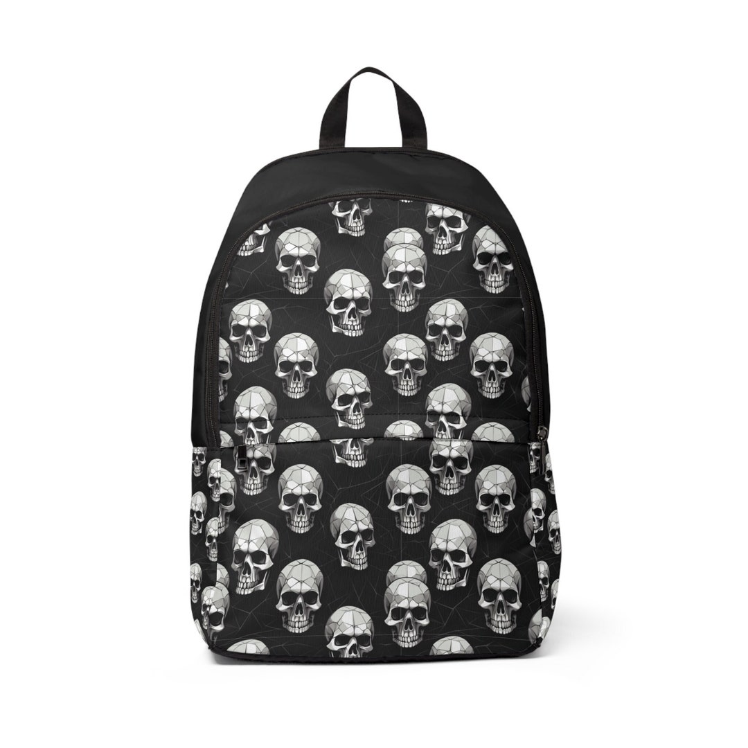 Skull Backpack, Black and White Backpack, School Backpack, Hiking ...