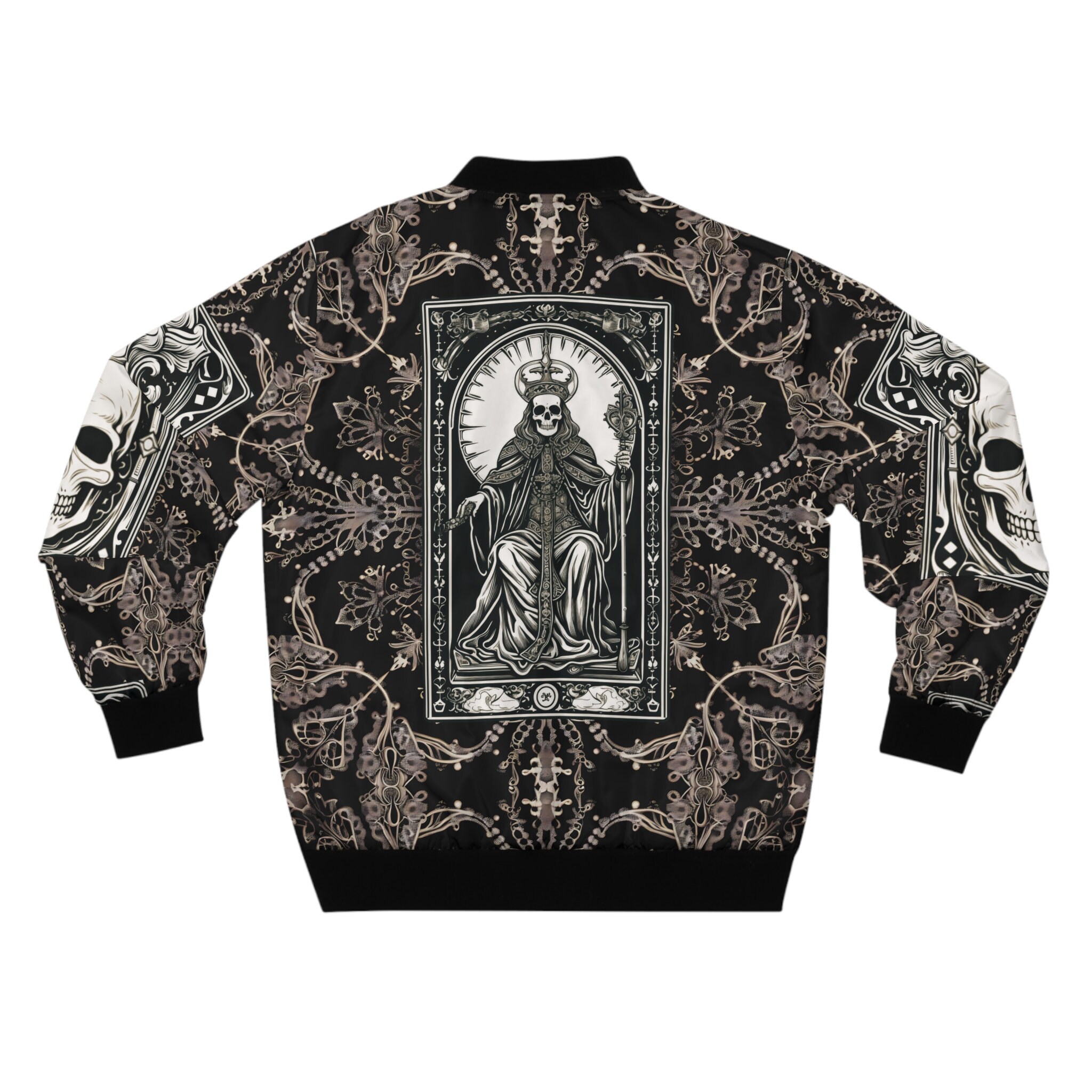 Men's Death Tarot Bomber Jacket, Gothic Biker Rider Style - Etsy