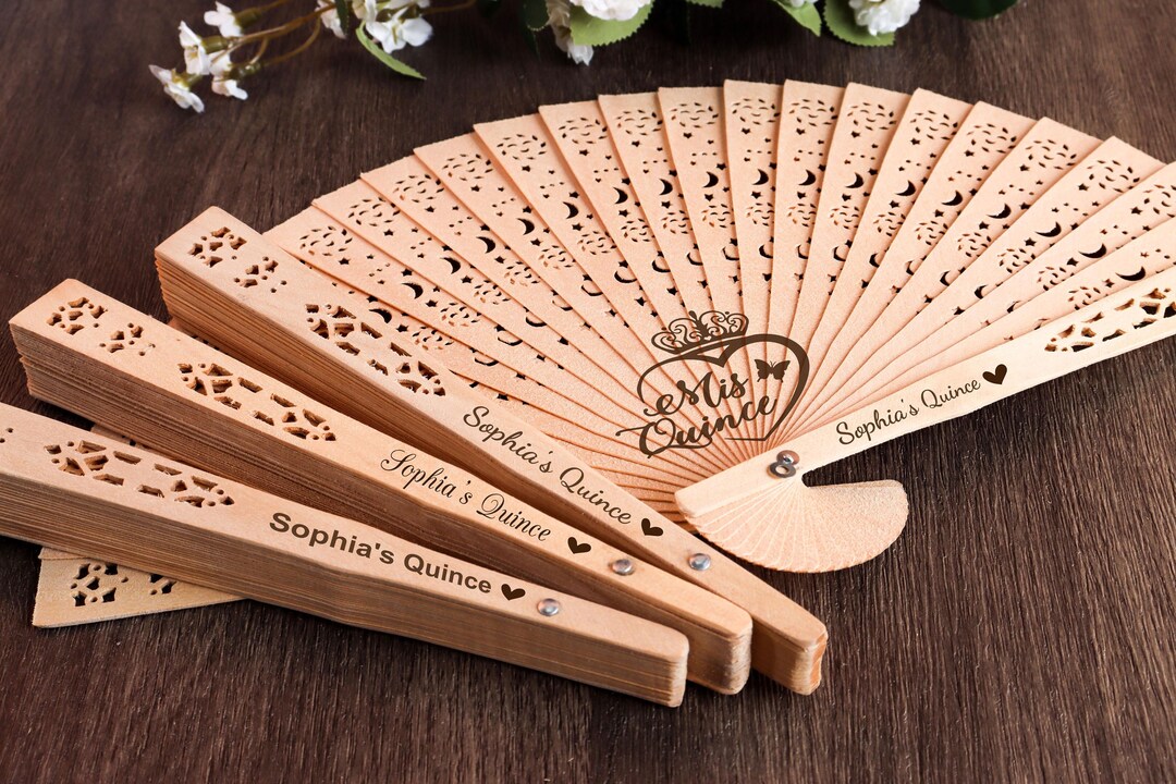 Personalized Mis Quince Años Fan Custom Birthday Favors Quinceañera ...