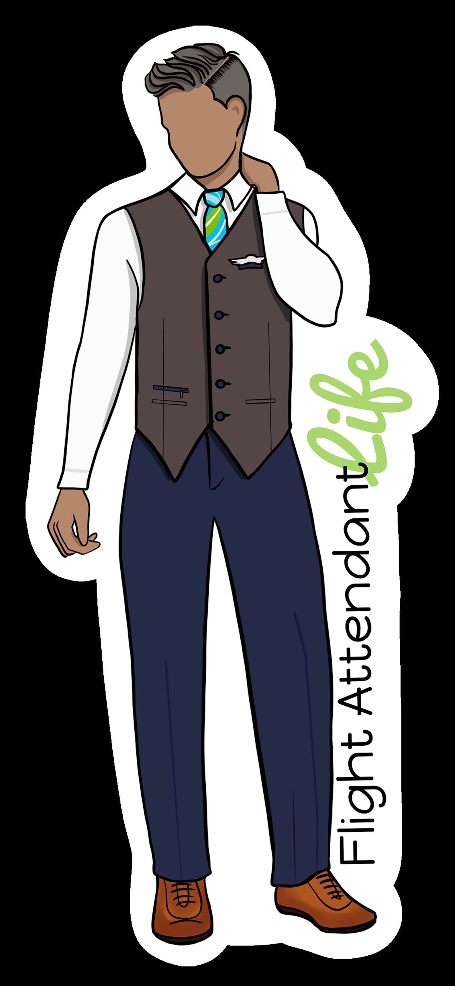 Male Flight Attendant Stickers - Etsy