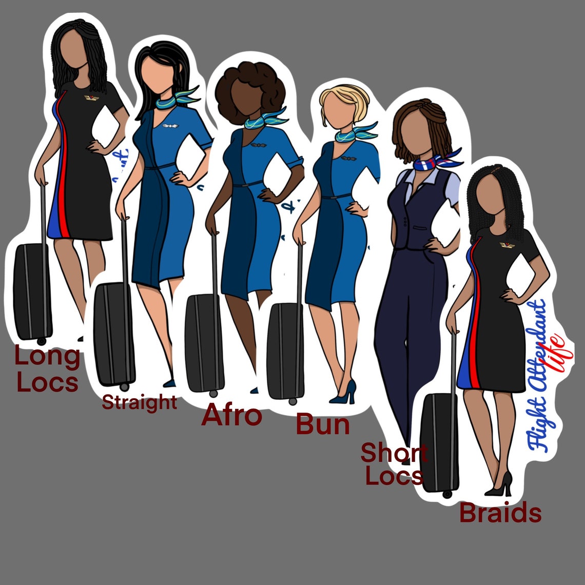 Flight Attendant Stickers - Etsy