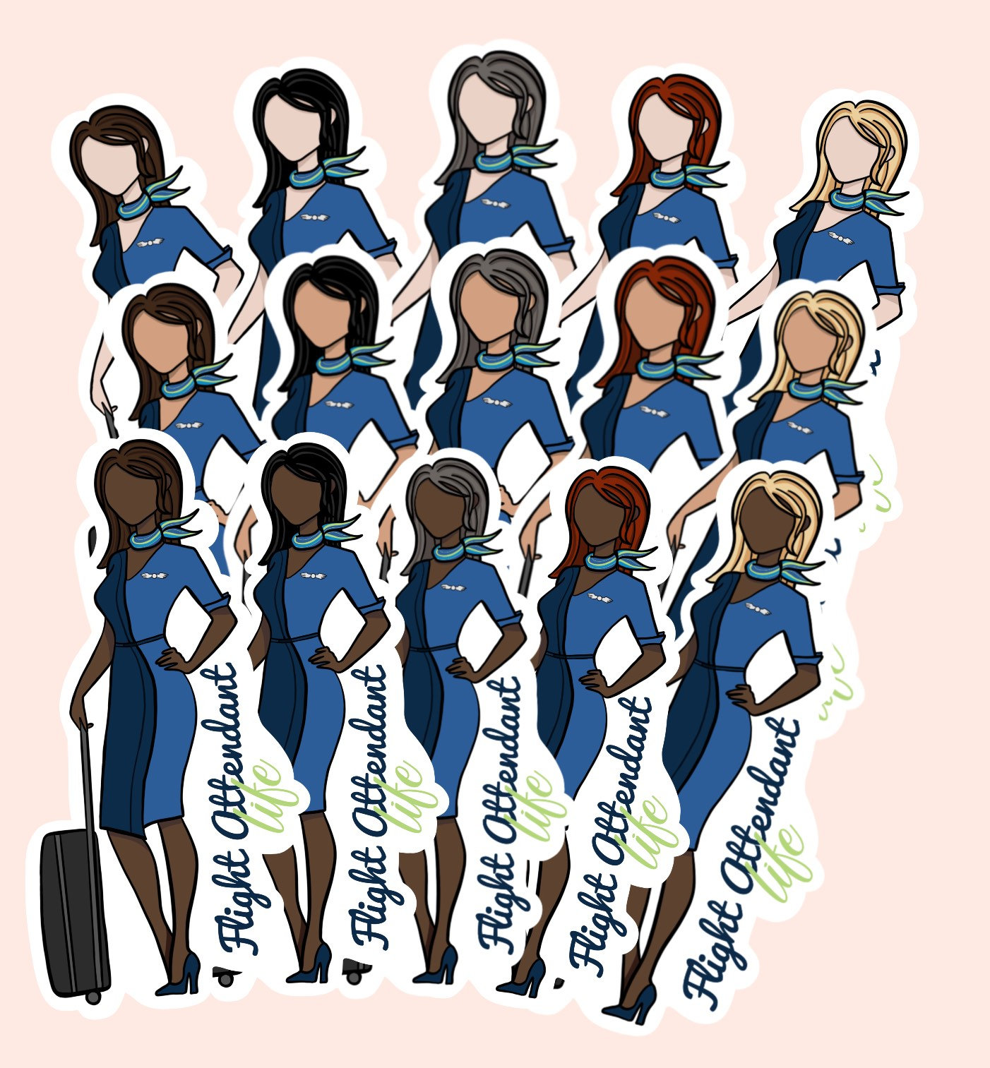 Flight Attendant Stickers - Etsy