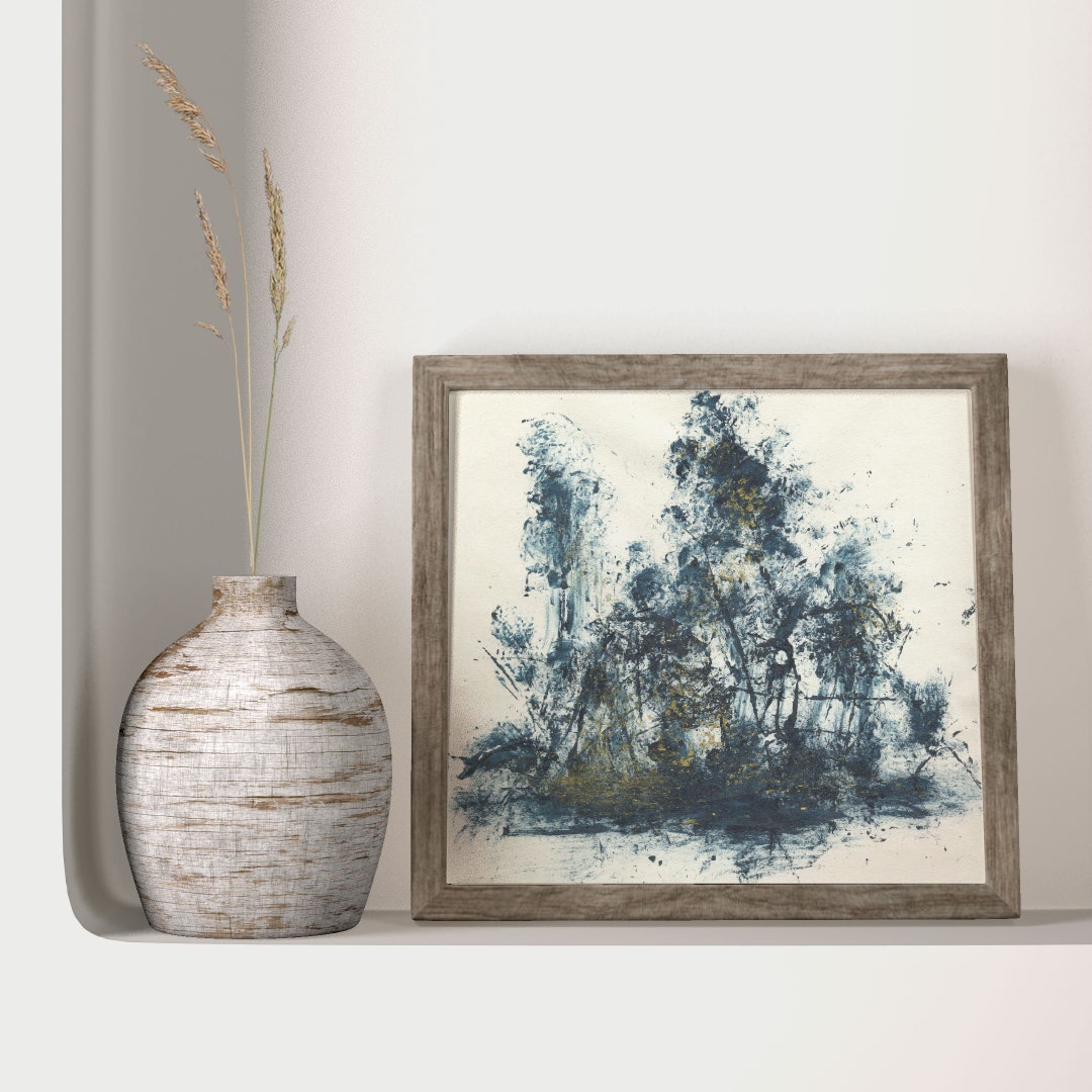 Forêt forest Monotype Monoprint Trees Vegetal Landscape - Etsy