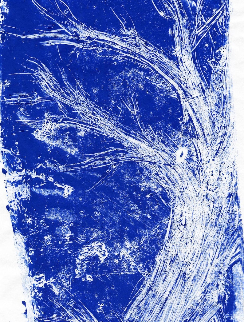 Un Arbre - Monotype Monoprint Trees Vegetal Landscape Nature Estampe ...