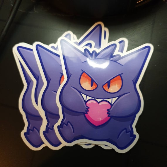 Gengar Heart Sticker - Etsy