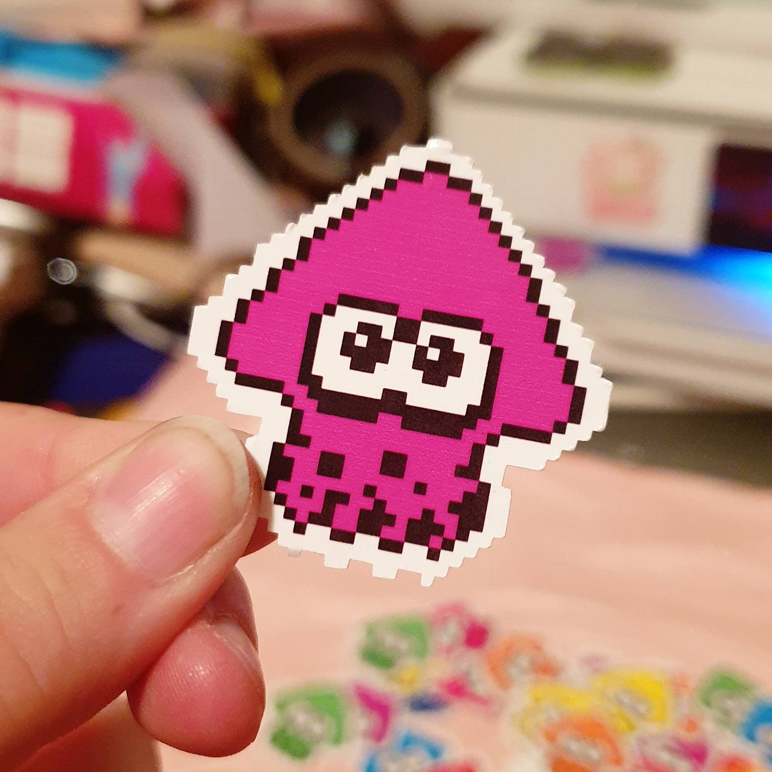 Splatoon Inspired Pixel Squid Stickers - Etsy